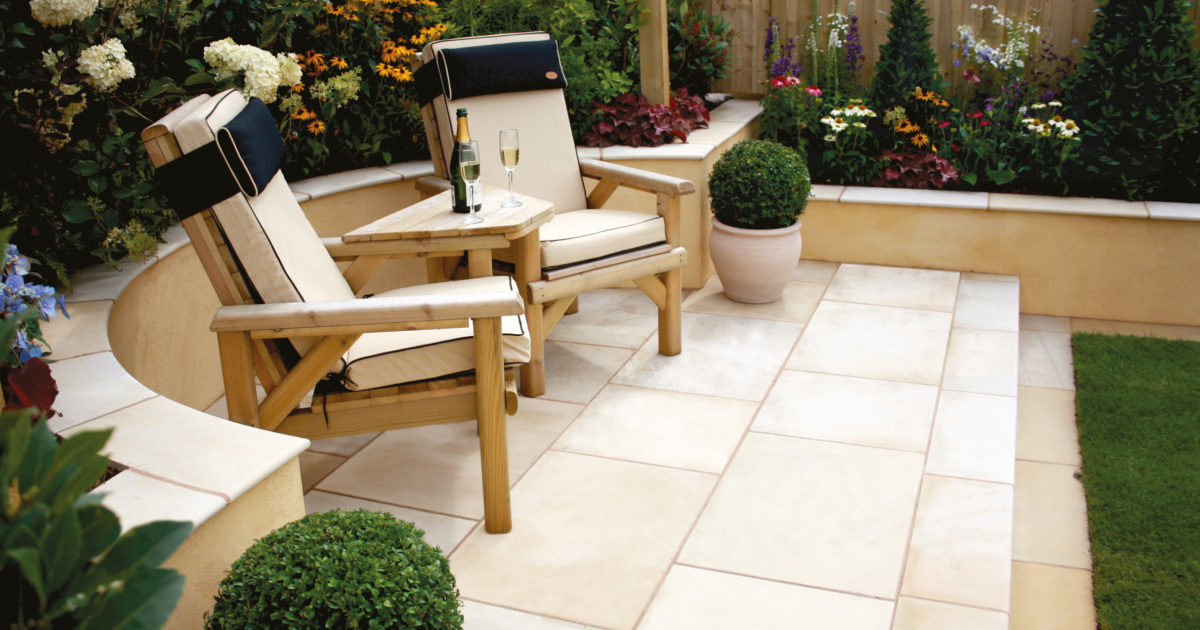Natural Stone Ivory Color Patio Pavers - Natural Paving USA
