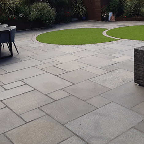 Charcoal Limestone Patio Pavers | Natural Paving USA