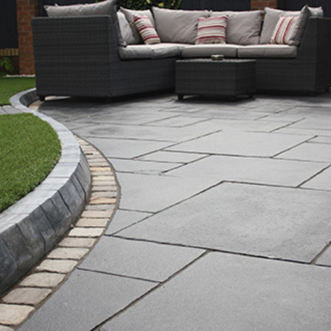 Charcoal Limestone Patio Pavers | Natural Paving USA