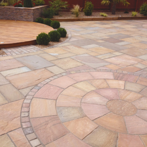 Stone Patio Circle Kit - Natural Paving USA