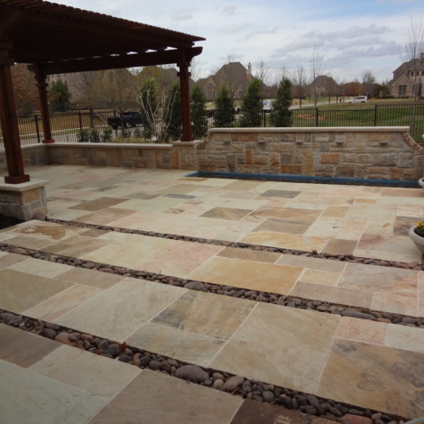 Golden Fossil Sandstone Patio Pavers | Natural Paving USA